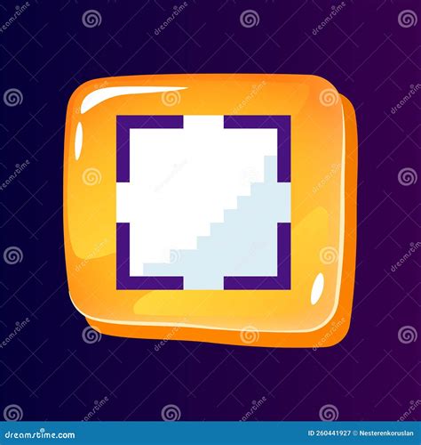 Full Screen Mode Glossy Ui Button With Pixelated Color Icon Stock Vector Illustration Of