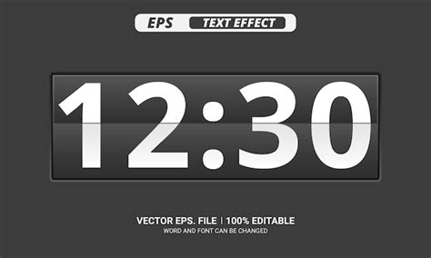 premium vector flip countdown digital clock editable vector text effect