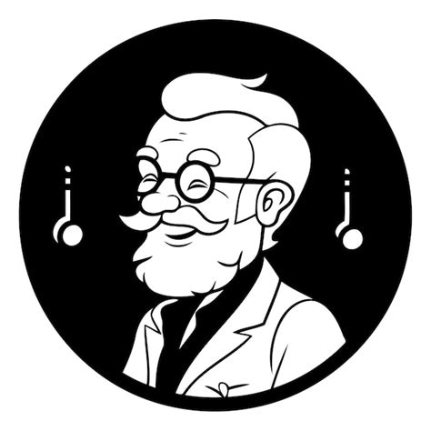 Premium Vector Old Man With Glasses And Headphones Vector