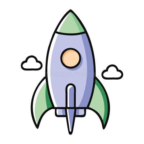 Rocketship Space Exploration Launch Icon Stock Vector Illustration Of