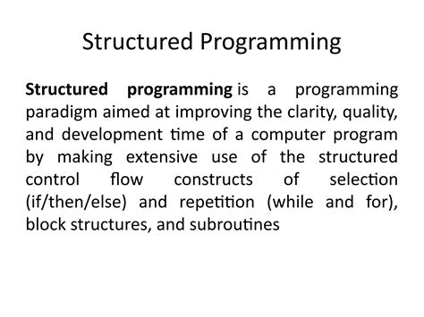 Structured Programming And Programming Methodologies Pptx