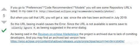 Eclipse Error Code Recommenders Can Not Download Its Model Repository