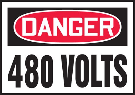 480 Volts Osha Danger Safety Label Lelc164