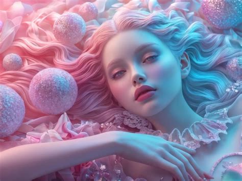 Premium Vector 3d Render Of Beautiful Girl With Creative Makeup 3d Render Of Beautiful Girl