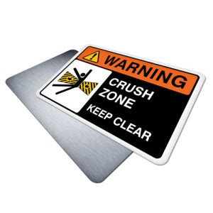 Crush Zone Keep Clear Safety Signs