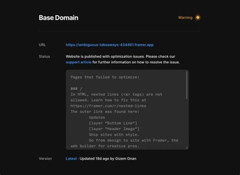 How To Fix Nested Link Warnings — Framer Help