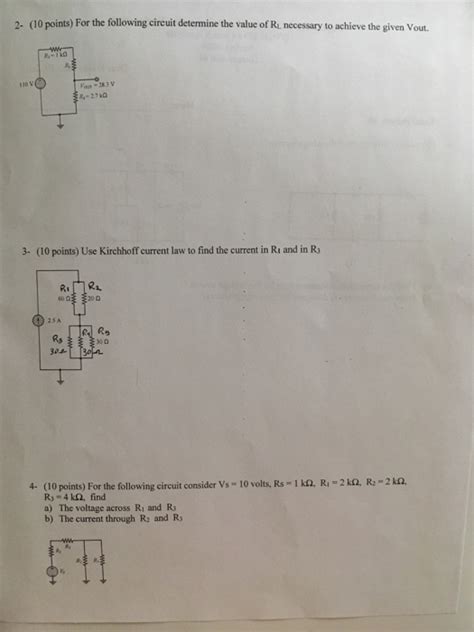 solved 2 10 points for the following circuit determine