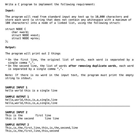 Solved Write A C Program To Implement The Chegg Com