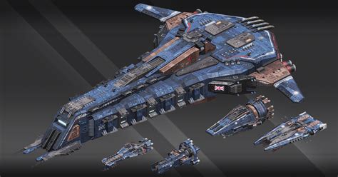 Spaceship Fleet Concept Art