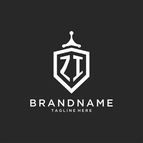 Zi Monogram Logo Initial With Shield Guard Shape Design 15785573 Vector Art At Vecteezy