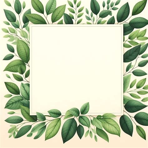 Stylish Leafy Leap Border Layout With Intricate Nature Inspired Foliage Elements Premium Ai