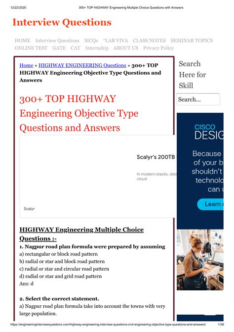 Pdf Highway Engineering Multiple Choice Questions