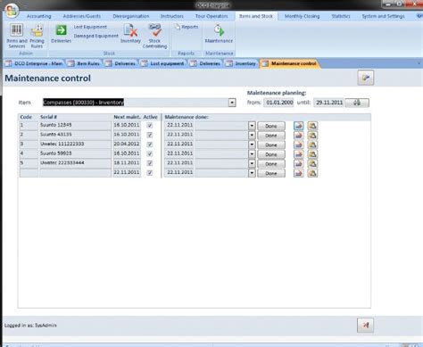DCO Software Item Management Stock And Maintenance Controlling