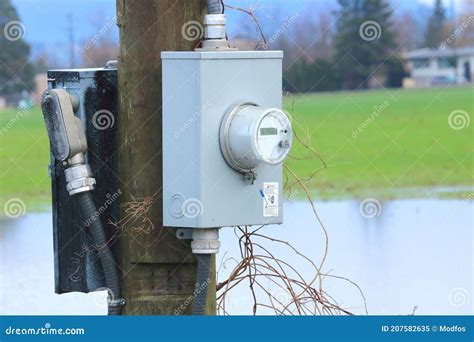 Hydro Electric Meter For Farm Stock Image Image Of Close Rural 207582635