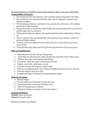 WAITER CV 1 PDF