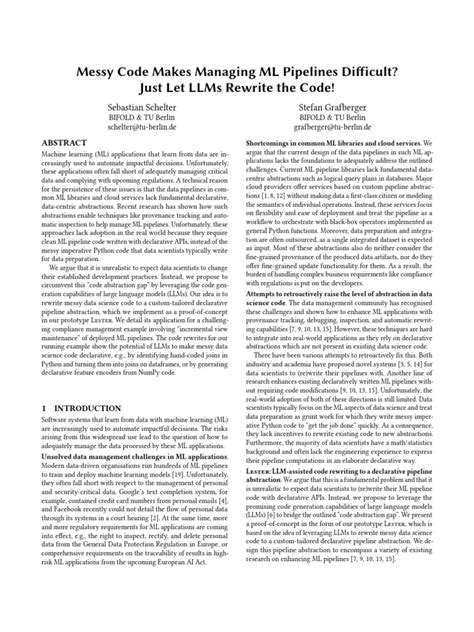 Messycodemakesmanagingmlpipelinesdifficultj Pdf Matrix Mathematics Relational