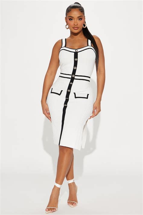 Sophia Sweater Midi Dress Ivorycombo Fashion Nova