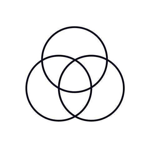 Overlapping Venn Diagram With Three Intersecting Circles In Minimalist