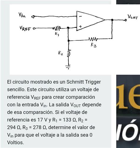 Solved The Circuit Shown Is A Simple Schmitt Trigger This
