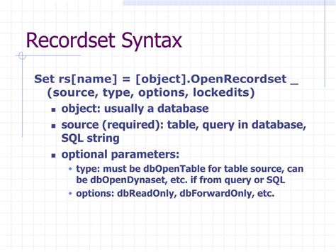 Ppt Cis 338 Using Dao Data Access Objects Powerpoint Presentation