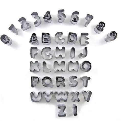Cortantes Letras Y Numeros Metalicos Fondant Porcelana Reposteria