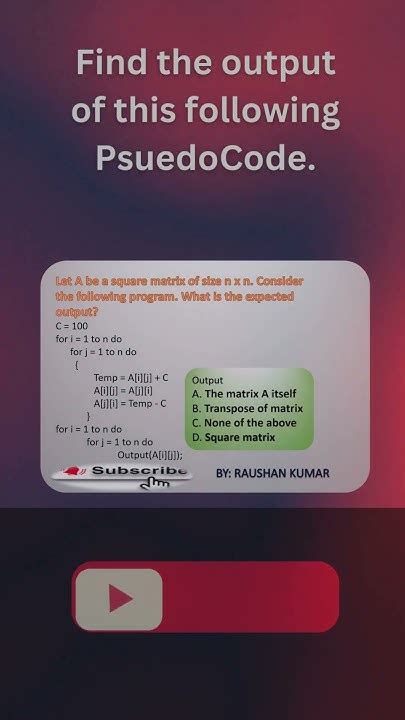Practice Psuedocode Questionshorts Ytshorts Computerscience Youtube