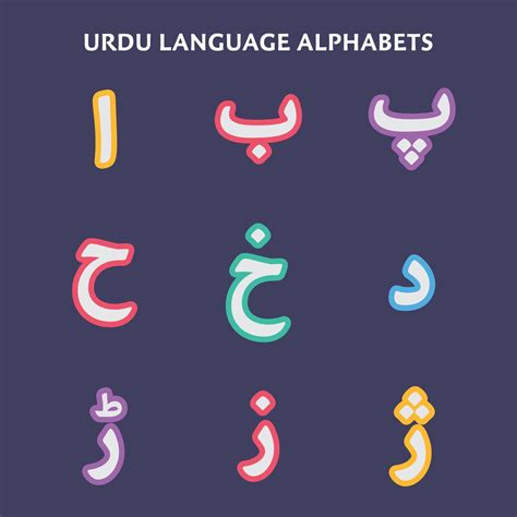 Urdu Alphabets Design Vector 13304197 Vector Art At Vecteezy
