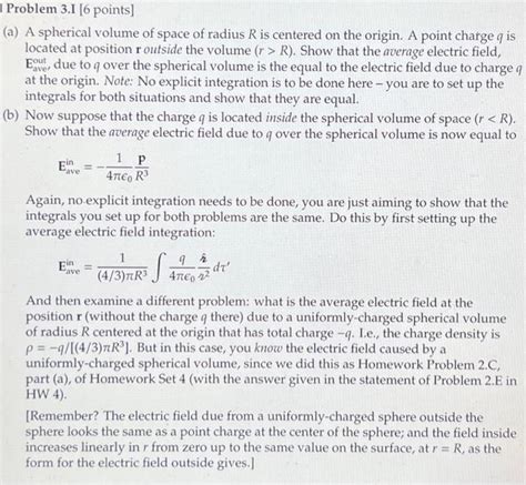 Solved A A Spherical Volume Of Space Of Radius R Is