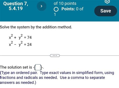Solved Solve The System By The Addition Method Chegg Com
