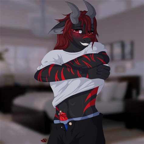 Rule 34 Absurd Res Anthro Aroused Black Body Blush Bodily Fluids Cel Shading Clothing Dragon