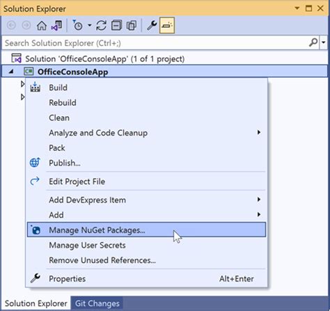 Use Nuget Packages To Install Office File Api Components Office File Api Devexpress