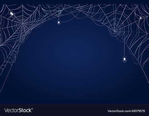 Spider Web Banner Halloween Decorated Royalty Free Vector