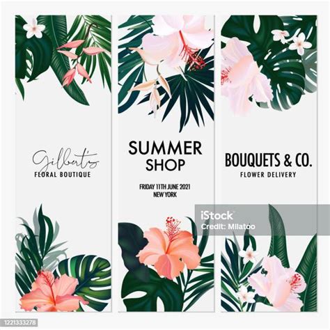 수채화 히비스커스 열대 정글 수직 결혼식 초대 장 여름 상점 배너 부티크 휴가 일러스트 레이션 결혼식에 대 한 식물 디자인입니다 화장품 미용실에 사용할 수 있습니다 꽃