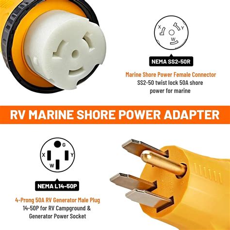 4 Prong Twist Lock Male To Female Outlet Receptacle Nema L14 50p To Ss2