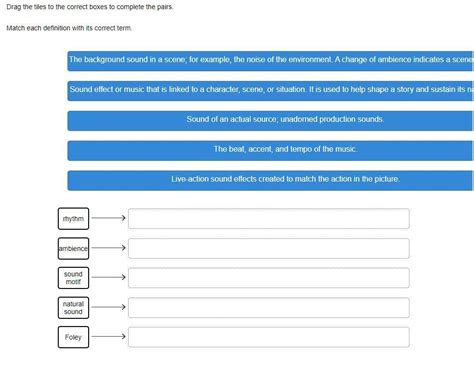 Free Drag The Tiles To The Correct Boxes To Complete The Pairs Match Each Definition With Its