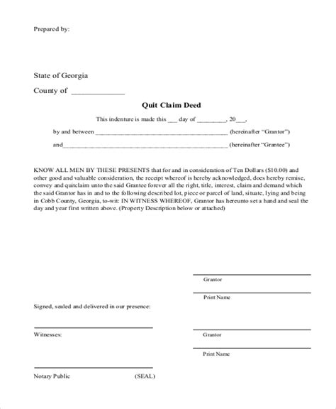 Free Printable Blank Quick Claim Deed Form Printable Free Templates