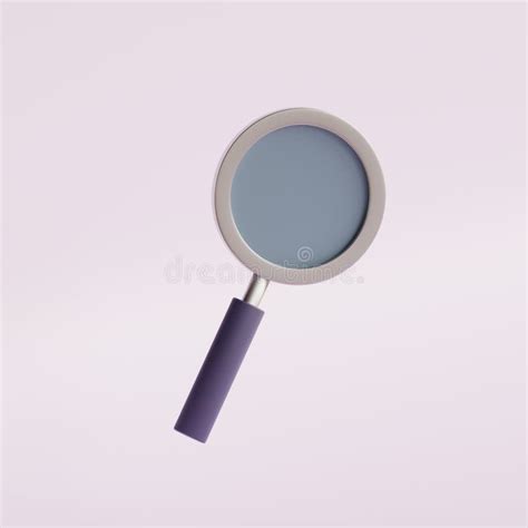 Cartoon Minimal Style Magnifying Glass Discovery Research Search Analysis Concept Stock