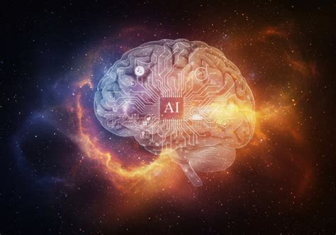 Digital Brain With Circuit Concept Of Artificial Intelligence Stock