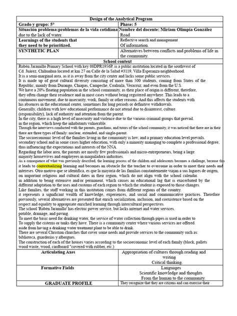 Analytical Program Design For Water Issues Pdf Water Drinking Water