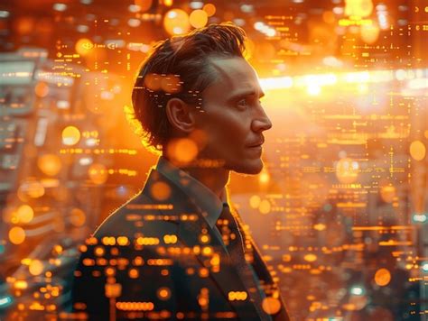 Premium Photo The Head Of A Man Is Filled With Binary Code Digits