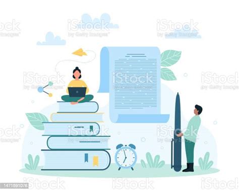 카피라이터의 창조적 인 작가 펜과 노트북을 가진 작은 사람들 쓰기 재능 텍스트 개념에 대한 스톡 벡터 아트 및 기타 이미지 개념 검색 엔진 광고 Istock