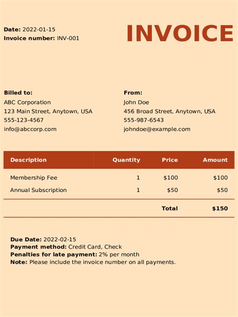 Membership Invoice Template Fill Edit Sign Download And Print For
