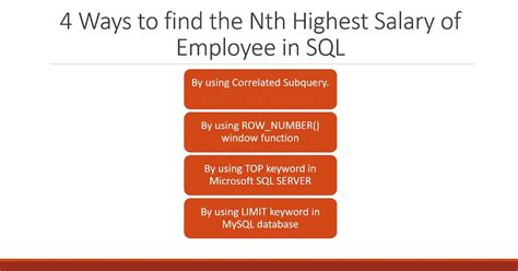 5 Ways To Find The Second Highest Salary Of Employee In Sql Solved Rsqlserver