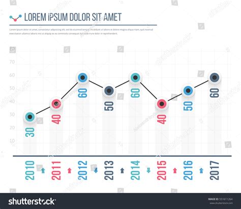 Line Graph Template Business Infographics Vector Stock Vector Royalty Free