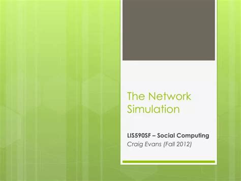 PPT The Network Simulation PowerPoint Presentation Free Download ID 2034461