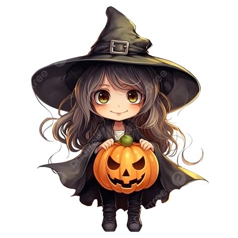 해피 할로윈 마녀 모자를 쓰고 호박을 들고 있는 양복을 입은 소녀 작은 아기 흑인 아이 Png 일러스트 및 이미지 에 대한