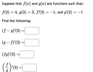 Solved Suppose That F X And G X Are Functions Such Chegg Com