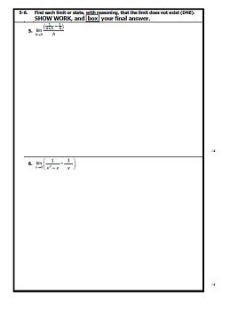 Calc BC Test Ver3 Unit 1 FREE Limits And Continuity By Emily P K