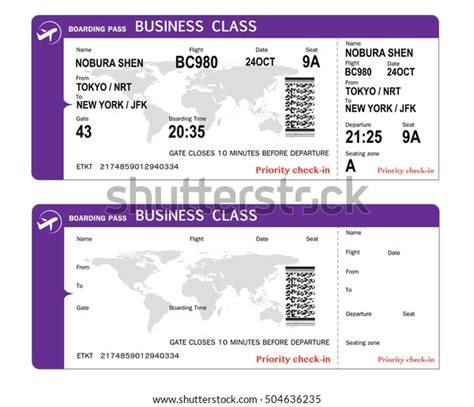 Vektor Stok Airline Boarding Pass Qr Codeactual Size Tanpa Royalti 504636235 Shutterstock