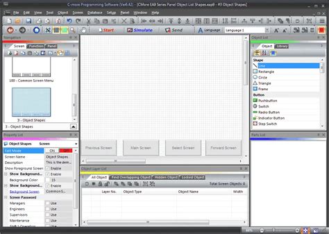 C More EA9 HMI Series Panel Object List Shapes ACC Automation PLC Industrial Control Learning